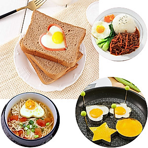 Fried egg model for Cooking, Egg Ring Molds, 5Pcs Fried Egg Stainless Steel Mold Ring for Kitchen breakfast