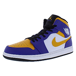 Jordan Men's Air Jordan 1 Mid, Dark Concord/Taxi-white-black, 11