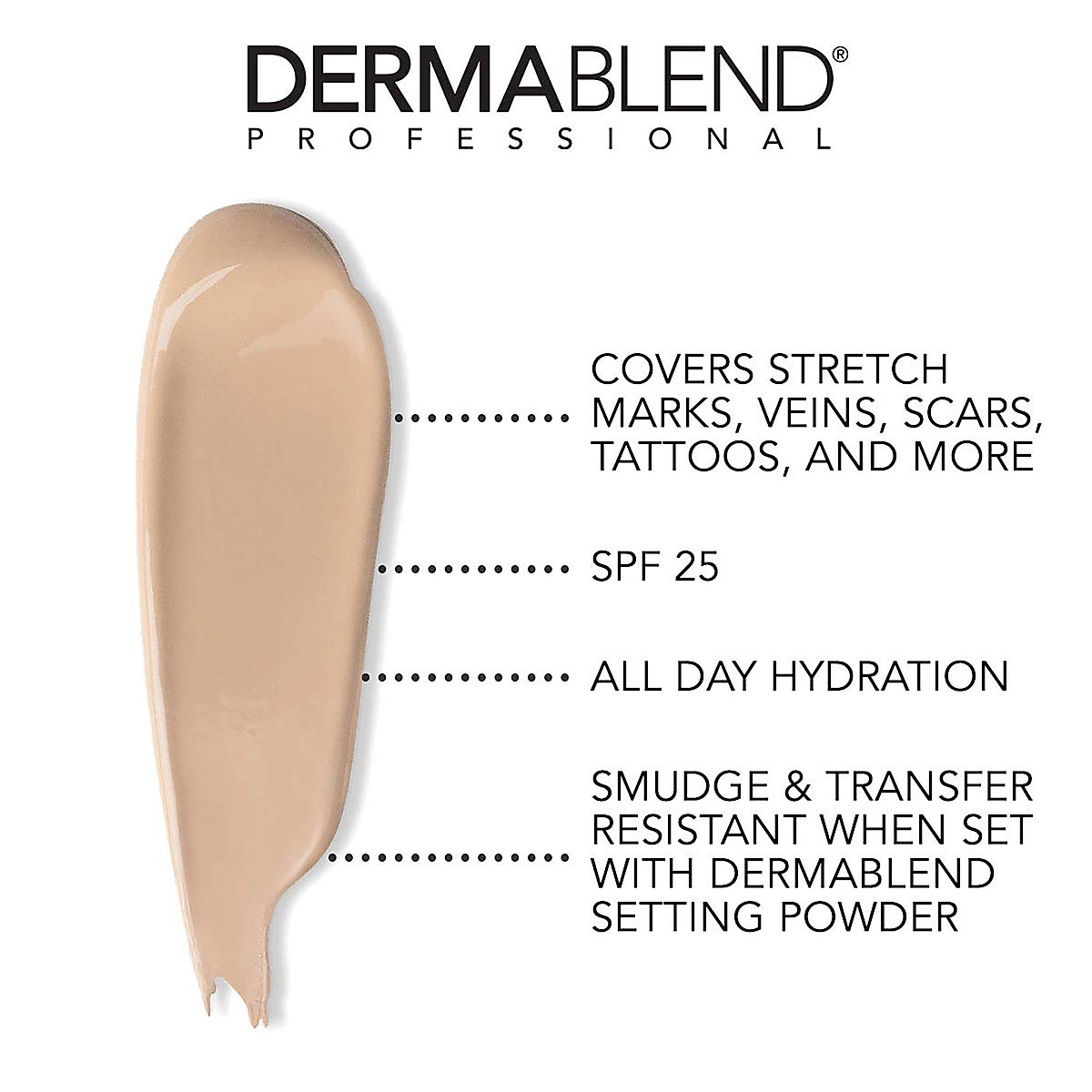 Dermablend Leg and Body Makeup Foundation with SPF 25, 10N Fair Ivory, 3.4 Fl. Oz.