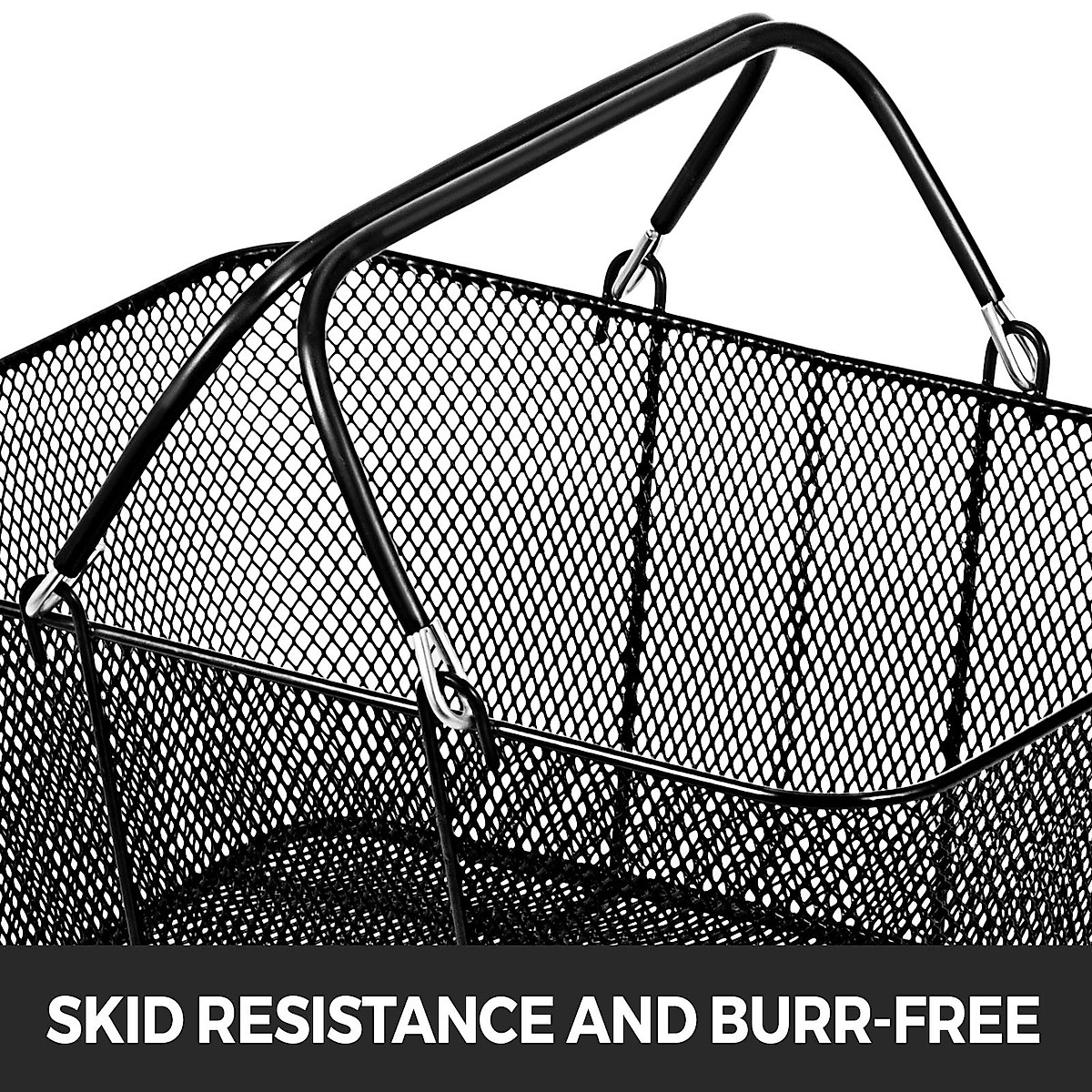 Mophorn 12PCS Shopping Baskets with Handles, Black Metal Shopping Basket, Portable Wire Shopping Basket, Black Wire Mesh shopping Basket Set for Stores Shopping
