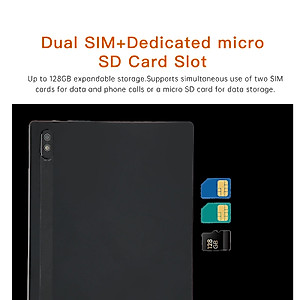 Zyyini MA11 5G WiFi 10 Inch Tablet for Android 11, 6GB RAM 256GB ROM Octa Core CPU,Dual Camera 2 Card Slots 7000mAh,for Daily Entertainment and Travel(Black)