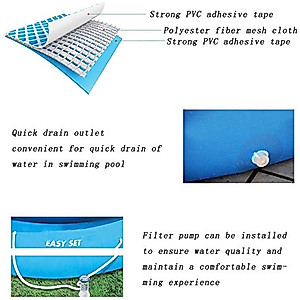 Family Inflatable Swimming Pool,Inflatable Kiddie Pools,Inflatable Top Ring Swimming Pools, Adults Pools Inflatable Outdoor Garden Waters Sports Game Easy Set Durable (8ft x 25in, Blue)