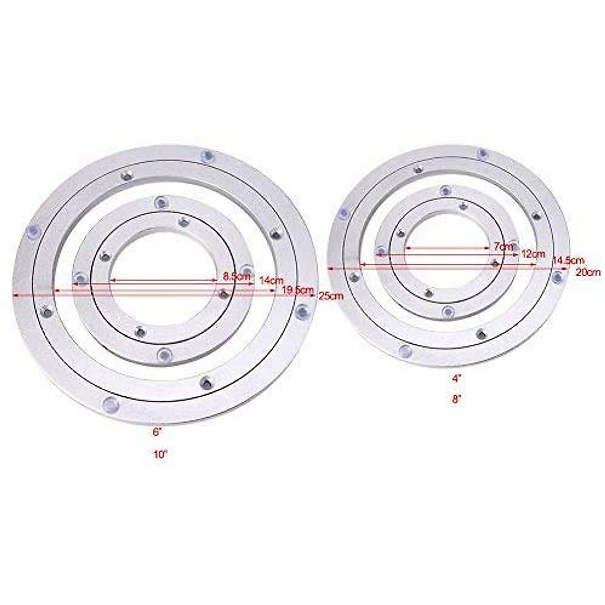 Heavy Duty Aluminium Alloy Rotating Bearing Turntable Round Dining Table Smooth Swivel Plate ( Size:4Inch )