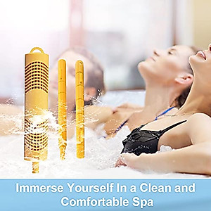 Joepoe SPA Mineral Stick Parts,Hot Tub Stick with 4 Months Lifetime Cartridge Universal for Hot Tub&Pool (Yellow,2-Pack)