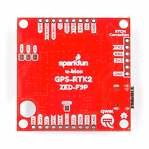 SparkFun GPS-RTK2 Board - ZED-F9P (Qwiic) High-Precision Breakout No Soldering Required Breadboardable Contains a Rechargeable Backup Battery Allowing a Warm-Start decreasing time-to-First-fix