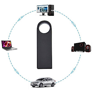 USB Flash Drives 16GB 5pcs Mini Bulk Pack of 5 USB 2.0 Memory Sticks Kepmem Black Metal Keychain 16 GB Jump Drive