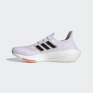 adidas Women's Ultraboost 21 Running Shoe, White/Black/Solar Red, 6