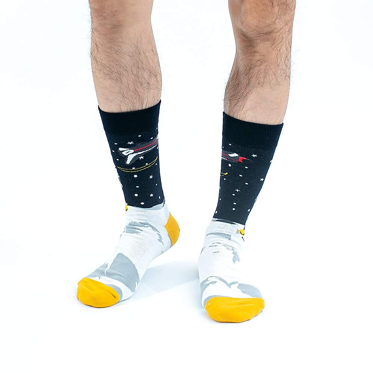 BONANGEL Mens Dress Socks Fun Funny Colorful Crazy Crew Dress Socks For Men 9-12