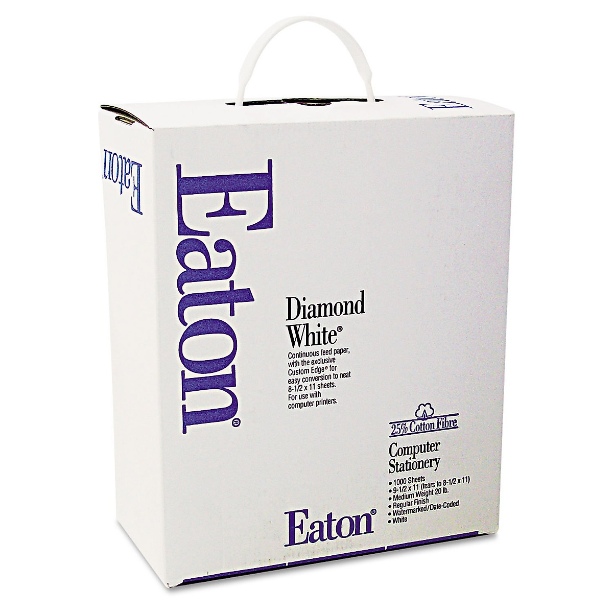 Southworth 25% Cotton Continuous Paper, White, 20lb, 9-1/2 x 11, Perforated, 100 Sheets