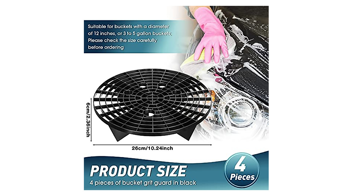 Grit Trap Inserts for Car Wash Buckets - 4 Pack