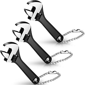 Chumia Adjustable 2.5 Inch Carbon Steel Wrench, Black, 3 Pieces
