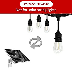 Visther 30-Pack Outdoor String Light Bulbs, Waterproof S14 Replacement Bulb, E26 Base, 1W 120V, 2700K Warm White