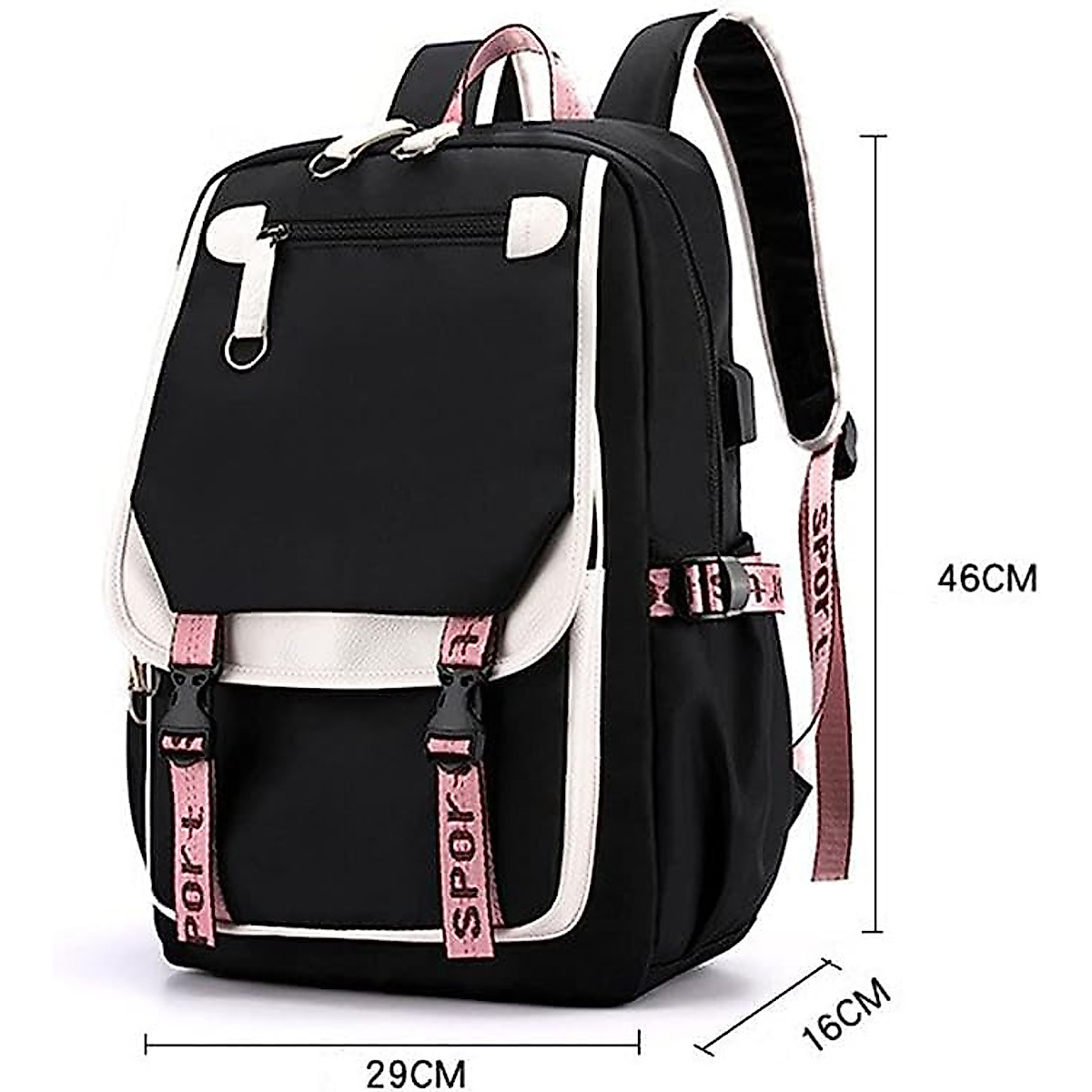 YJYK Girl's Backpack, Students Causal Laptop Backpack Lightweight Water Resistant Bookbag College Daypack for School11.8 x 8.26 x 17.7 Inch