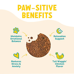 LuckyTail Dog Calming Chews – Anxiety Treats - Hemp - Melatonin for Dogs - Magnesium - Calming Aid for High Stress Separation Thunderstorms Fireworks