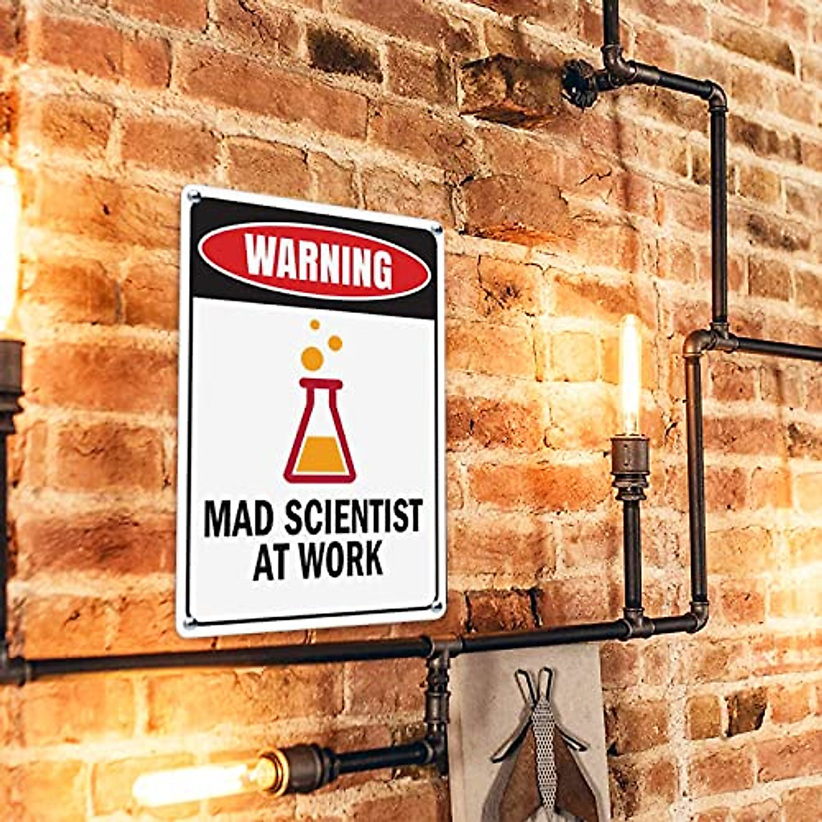 Mad Scientist Wall Decor - 8x12 Metal Sign for Science Fans