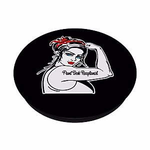 Female Front Desk Receptionist Rosie The Riveter Pin Up Girl PopSockets Adhesive PopGrip