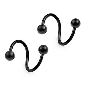 Ruifan 16G Stainless Steel Twist Ear Plug Earring Spiral Helix Stud Lip Ring Body Piercing Jewelry 10mm 6Pairs