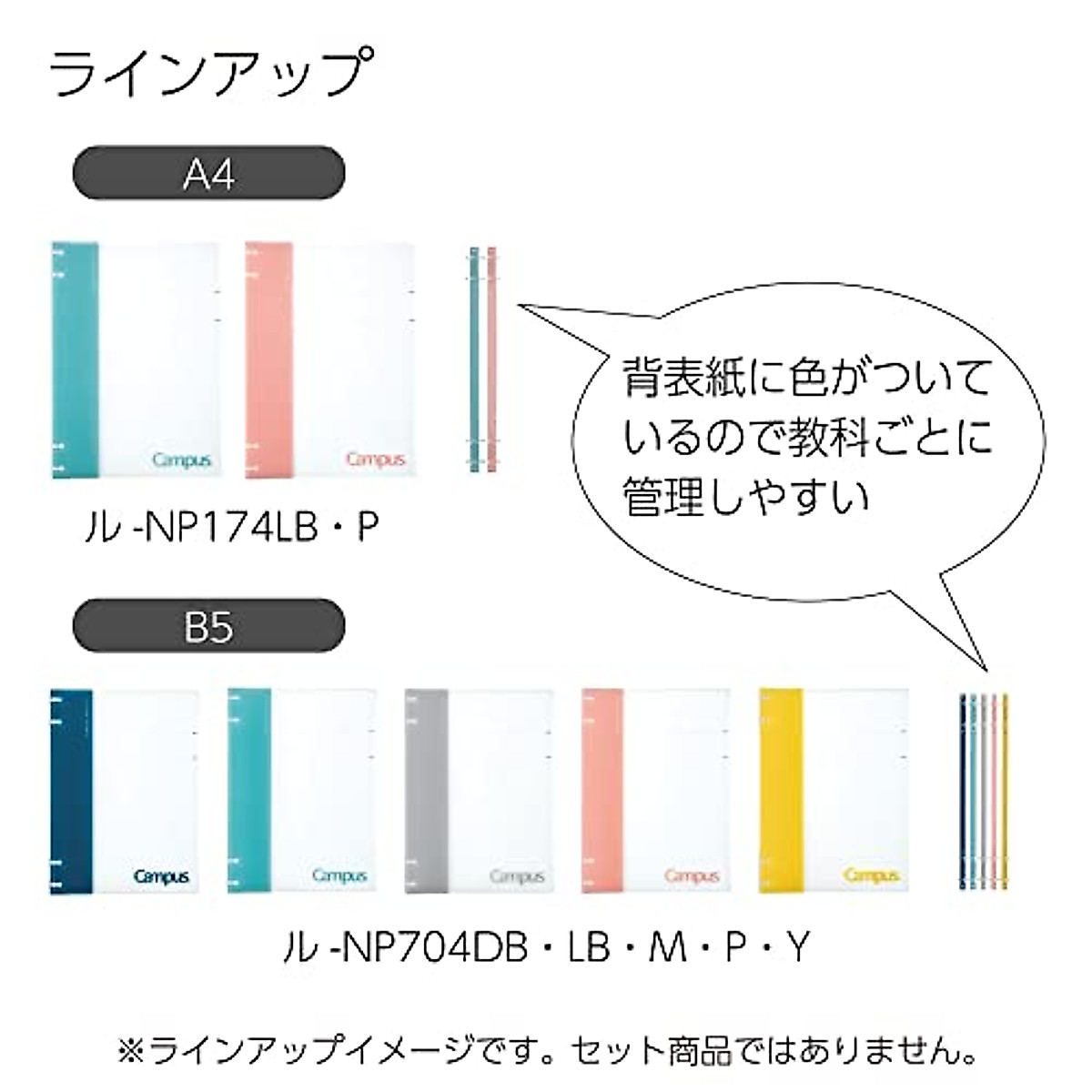 Kokuyo Campus Refillable Notebook, B5 2x2 Slim Ring Binder Notebook with Customizable Title Page, 40 Sheets Capacity. Suitable for 26 Holes Loose Leaf Paper, Pink (RU-NP704P)