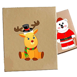 Make Your Own Christmas Stickers for Kids Christmas Make a Face Stickers Kids Arts Crafts Adhesive Sticker Decals Holiday Party Decorative Gifts Christmas Stocking Stuffers 24 Packs (Christmas)