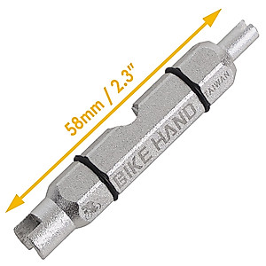 BIKEHAND Bicycle Valve Core Remover Tool for Presta and Schrader Tubeless Cycling Tires - Presta Valve Extender with 5mm Wrench Flats - Bike Valve Core Repair Tool - Multifunction Inner Tube Wrench