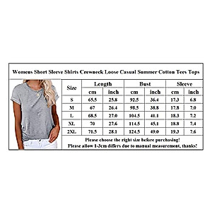 Cicy Bell Women's Short Sleeve Shirts Crewneck Loose Casual Summer Basic Tees Tops Navy