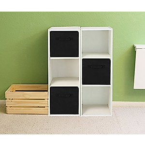 6 Pack - SimpleHouseware Foldable Cube Storage Bin, Black
