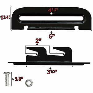 First Choice Products #35 Hook Plate Conversion Kit for Bolt-On Frame to Hook-On Headboard and Footboard - Pack of 4, Black