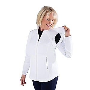 Jofit Apparel Women’s Athletic Clothing Wind Jacket with Removable Sleeves for Golf & Tennis, Size X-Large, White