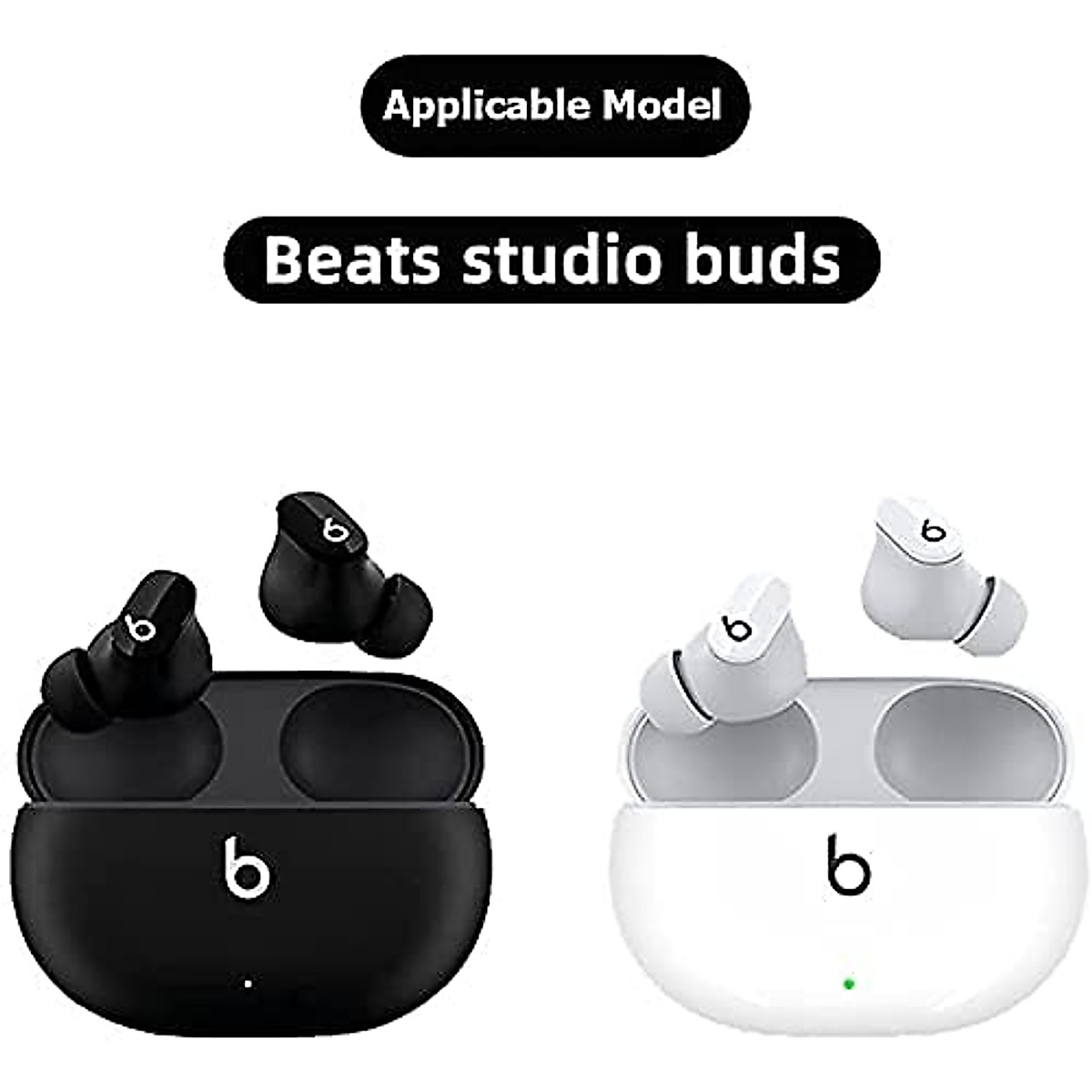 Beats Studio Buds Case,Full Protective Silicone Skin Cover with Keychain for Beats Studio Buds Multicolor