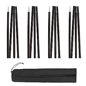 fshihine Tarp Poles Camping Pole Set of 4, 78''Adjustable Portable Steel Tent Poles with Storage Bag for Canopy, Shelters, Awnings, Hiking, Backpacking, Rainfly, Outdoor Camping
