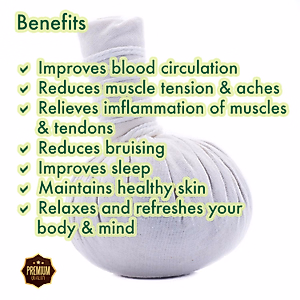 Pack of 12 Large Thai Spa Herbal Massage Compress Ball Warm Hot Therapy LUK Pra KOB 200 g.