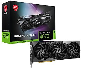 MSI Gaming GeForce RTX 4070 12GB GDRR6X Extreme Clock: 2625 MHz 192-Bit HDMI/DP Nvlink TORX Fan 4.0 Ada Lovelace Architecture Graphics Card (RTX 4070 Gaming X Slim 12G)