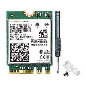 Wi-Fi 6E AX210NGW Wireless WiFi Card BT5.2 M.2 2230 Tri-Band Expands WiFi to 6GHz 160MHz 802.11ax ac MU-MIMO AX210 AX5400Mbps wifi 6E Network Card Better AX200NGW for PC Laptops Only for Windows 10 11