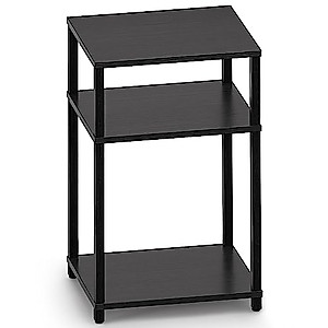 WOODYNLUX Nightstand Side Table, End Table with Shelves, Tall Bedside Table, Night Stand Accent Table for Living Room, Bedroom, Black.