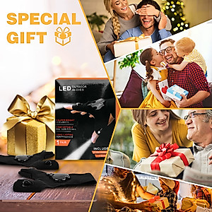 PaulTellie LED Flashlight Gloves,Rechargeable Hands Free Light Gloves, Gifts for Men, Cool Gadgets Tools for Outdoor Camping Fishing, Birthday Idea for Men Women Who Has Everything, 1 Pair