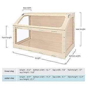Niteangel Vista Hamster Cage W/Oblique Opening Cage Door - MDF Aspen Small Animal Cage for Syrian Dwarf Hamsters Degus Mice or Other Similar-Sized Pets (Small - 32.9 x 17.2 x 21.1 inches, Burlywood)