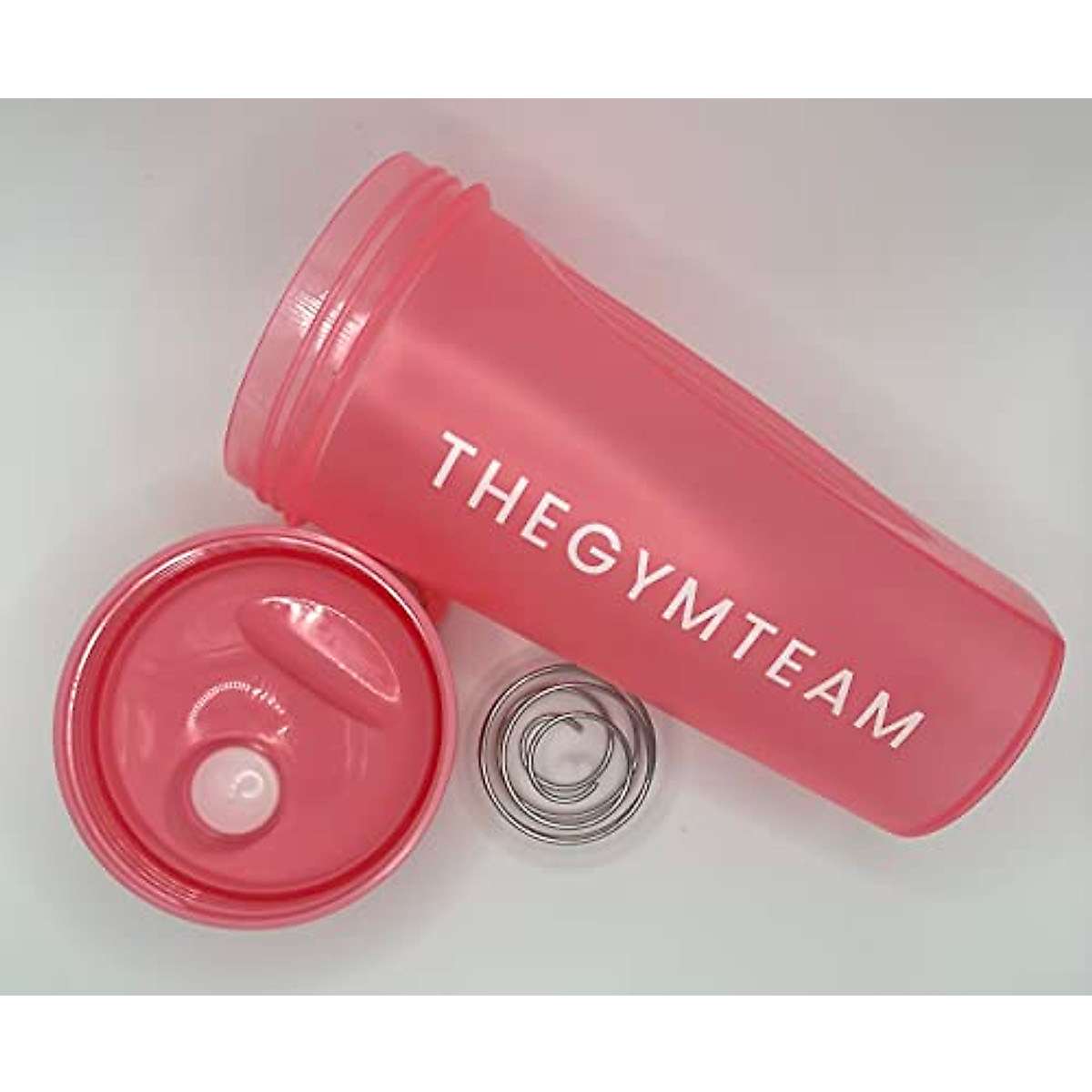 THEGYMTEAM Blender Shaker Bottle 20-ounce, 600ml, The Gym Team Protein Shaker Cup Bottle Gym Water, BPA Free (Pink)