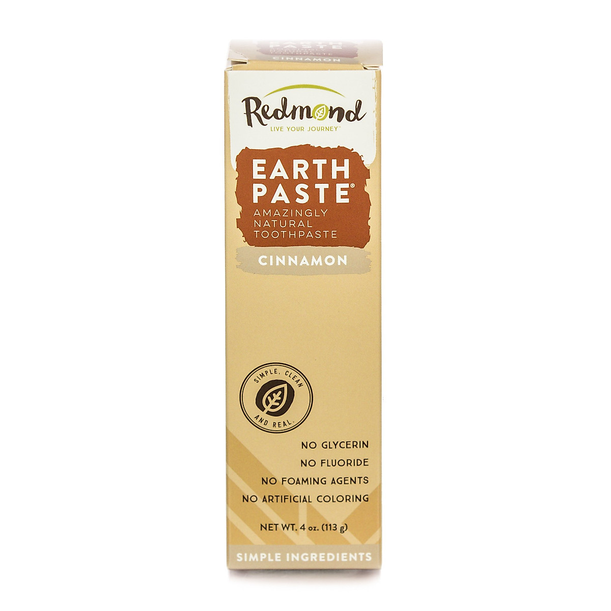 Redmond Earthpaste - Natural Non-Flouride Toothpaste, Cinnamon, 4 Ounce Tube (3 Pack)