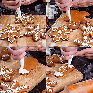 Christmas Cookie Cutters, 8Pcs Winter Holiday Cookie Cutter Set, Stainless Steel Metal Cutter with Gingerbread Men,Christmas Tree,Snowflake, Candy Cane, Angel, Santa Face,Stocking,Mitten