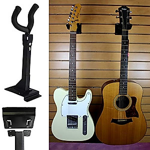 Set of Ten (10) Adjustable Guitar & String Instrument Hanger Hook Holder ~ Mount with Screws, Bolts, or Included Standard 3" OC Slat Wall Bracket ~ Suitable for Retail Store Shop Display Fixture