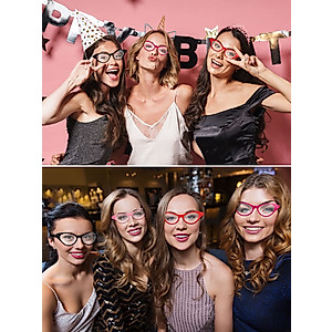 Dunzy 15 Pairs 50s Cat Glasses Bulk Sock Hop Glasses Cat Rhinestone Glasses 1950s Women Accessories Sock Hop Party Decoration