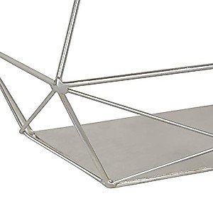 Kate and Laurel Prouve Decorative Geometric Multi-use Metal Wall Display Shelves, Silver, 2 Piece Set