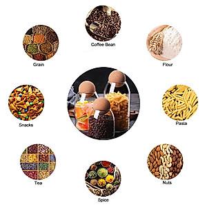 MOLFUJ 1200ML/40Oz Glass Storage Container with Ball Cork, Cute Decorative Organizer Bottle Canister Jar with Air Tight Wood Lid for Food, Coffee, Candy, Bathroom Apothecary Cotton Swab Qtip Holder