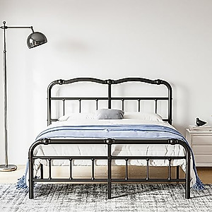 EZBeds Cal King Bed Frame with Headboard and Footboard, 14 Inch High, Heavy Duty Bed Frame No Box Spring Needed, Easy Assembly, Noise-Free, Under Bed Storage, Black
