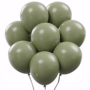AFTERLOON® Biodegradable Balloons 24 pcs Sage Green 12 Inch, Matte Color Thickened Extra Strong Latex Helium Float, Multicolor Colorful Bulk Color ballon baloon Globos Para Decoration De Fiestas Kids