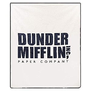The Office Dunder Mifflin Inc Paper Company Soft Fleece Throw Blanket (White)
