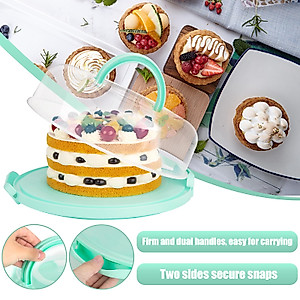 HANSGO Round Cake Carrier, Cake Container with Lid and Handles 3-in-1 Multipurpose Cake Keeper Holder Platter for Cupcake Devil Eggs 10 Inch Cake Dishwasher Safe