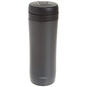ESPRO P1 French Press Coffee Maker for Travel - Double Walled Stainless Steel Vacuum Insulated Coffee Maker and Tea Maker, Portable and Durable Coffee Press for Travel, 12 Ounce, Gun Metal Gray