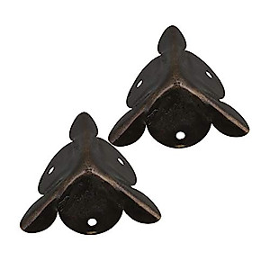 BQLZR Corner Ornament 24x24mm Vintage Bronze Metal Decorative Corner Bracket for Box Pack of 20