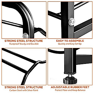 jolybebe 5 Gallon Water Jug Stand, 5 Gallon Water Jug Holder 3 Tier for 6 Bottles of 5-Gallon Water, Detachable Water Jug Organizer Floor Protection for Home Office Black